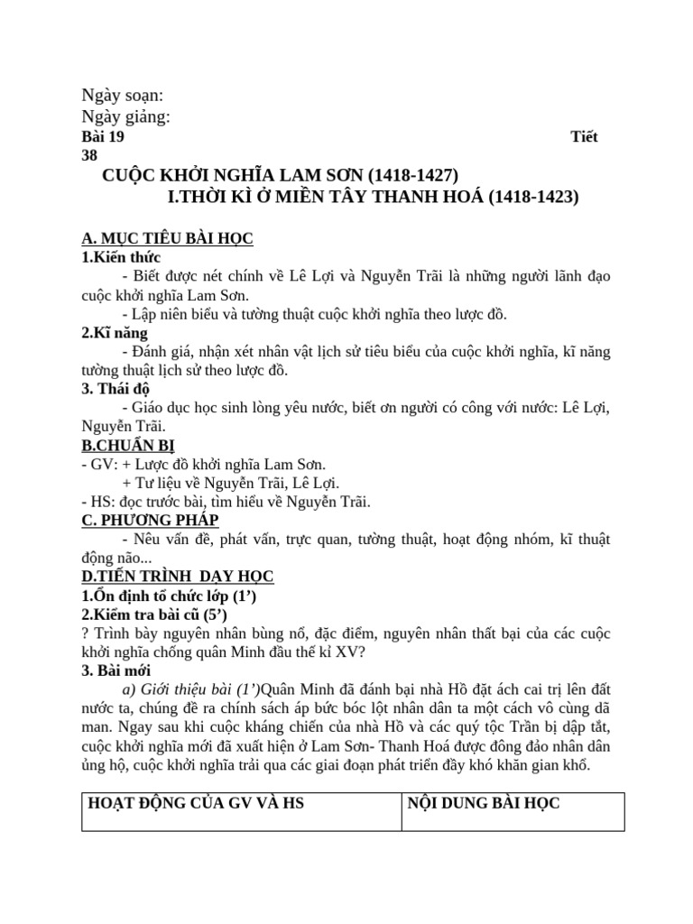 Lich Su 7 - Tuan 20 | PDF