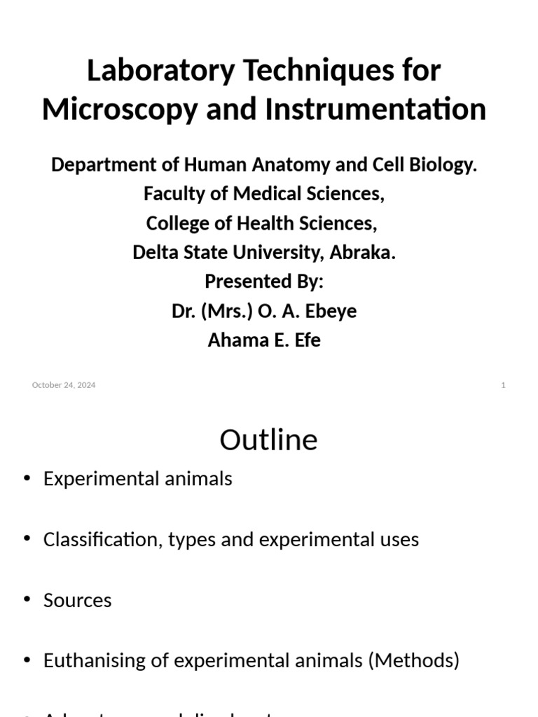 Animal Handling | PDF | Fixation (Histology) | Histology