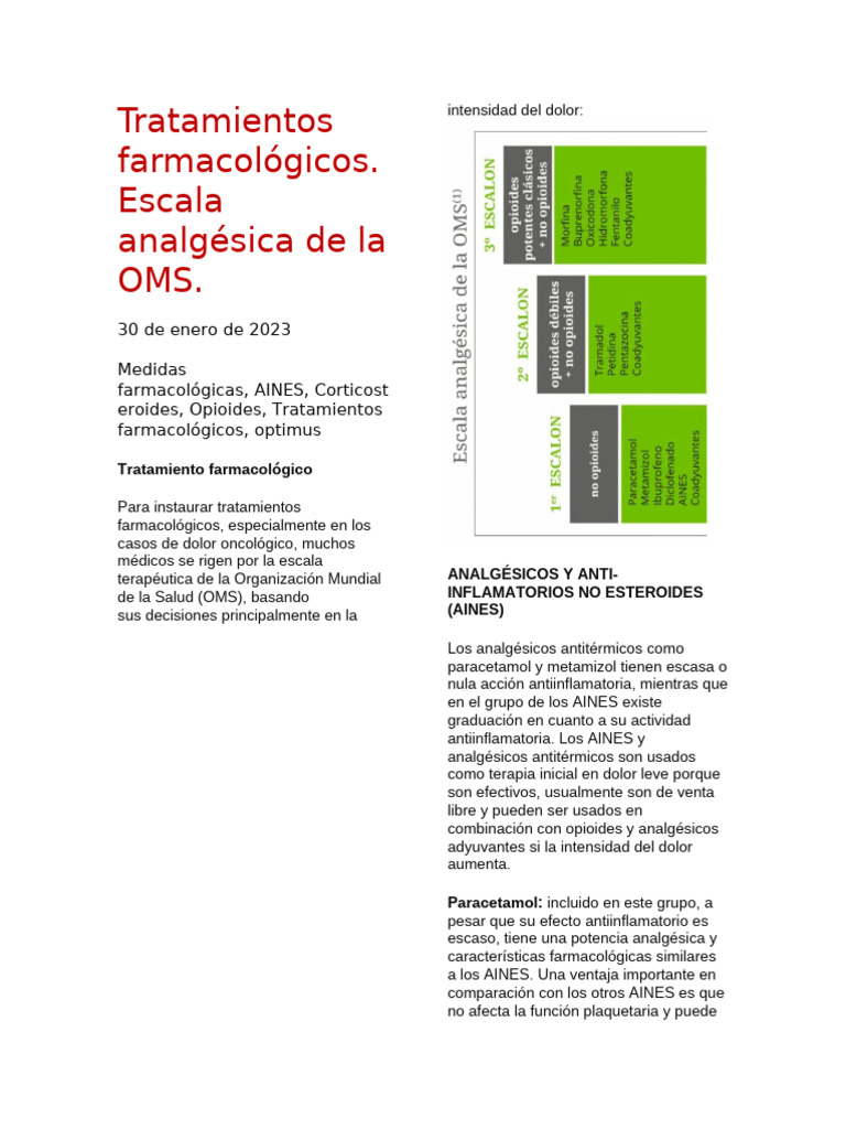 Tratamientos farmacológicos | PDF | Analgésico | Droga anti ...
