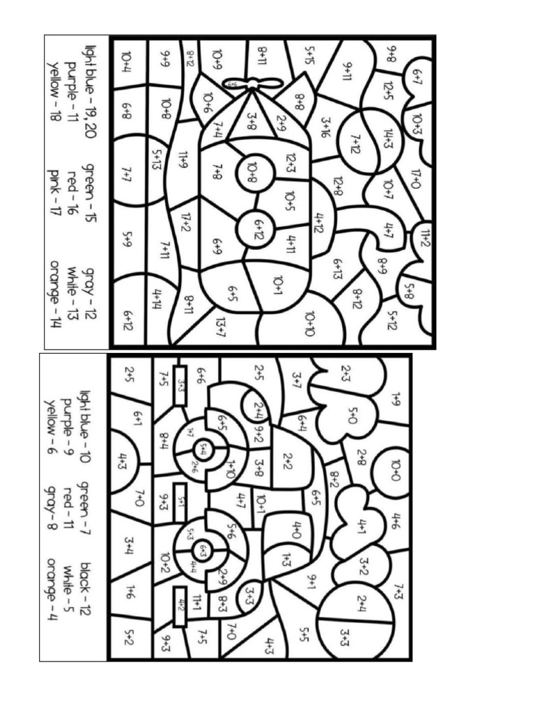 COLOREA SUMANDO Y RESTANDO | PDF