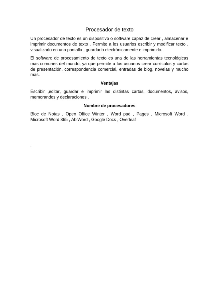 Procesador de Texto | PDF