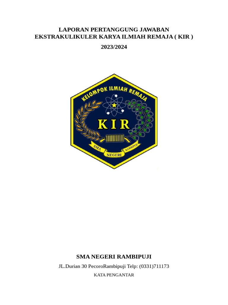 LAPORAN LPJ KIR 2024 Revisi | PDF | Karier & Perkembangan | Ilmu Sosial