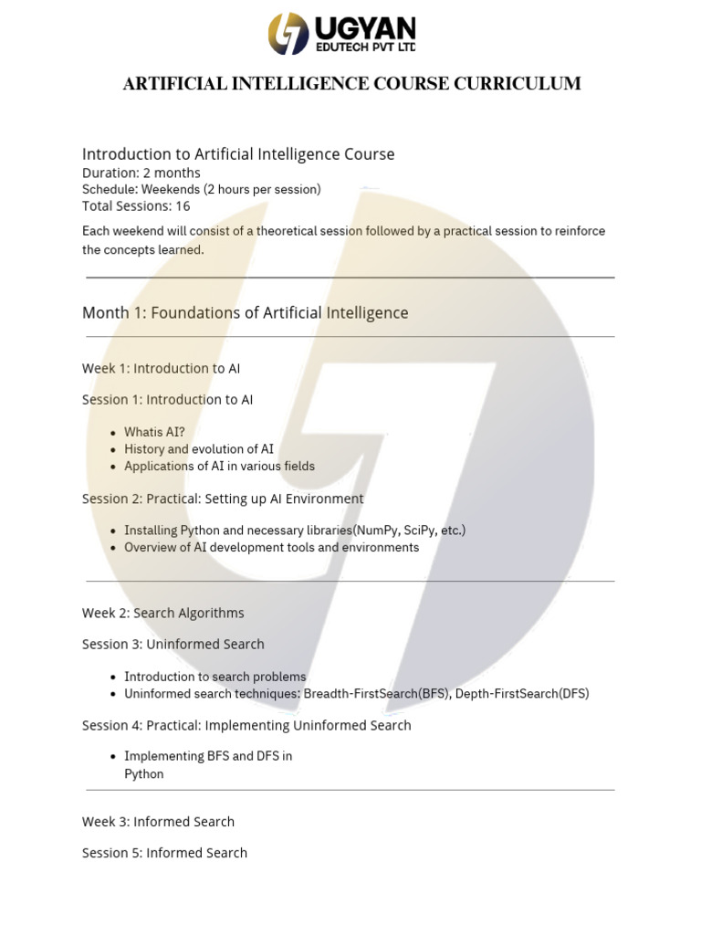 Artificial Intelligence Course PDF | PDF | Logic | Artificial Intelligence