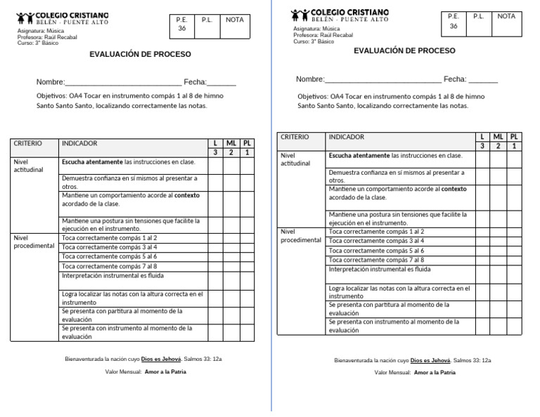3°B Música - Interpretación Instrumental Imno Santo Santo Santo ...