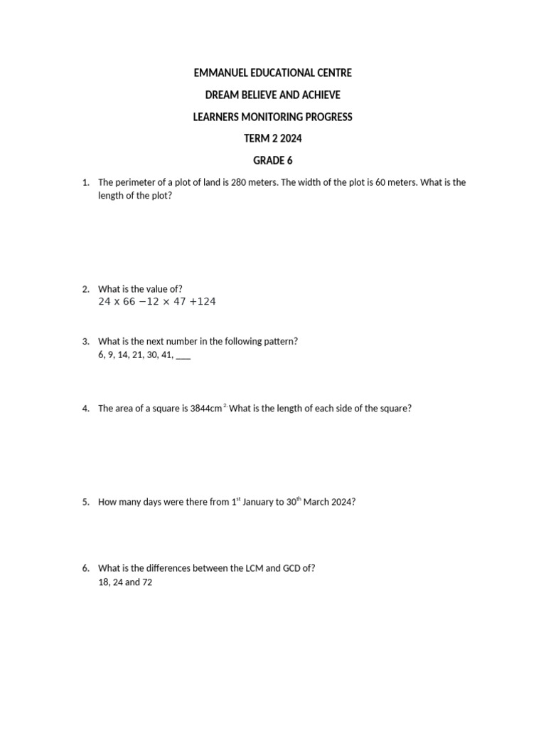 g5 and 6 common assessment | PDF