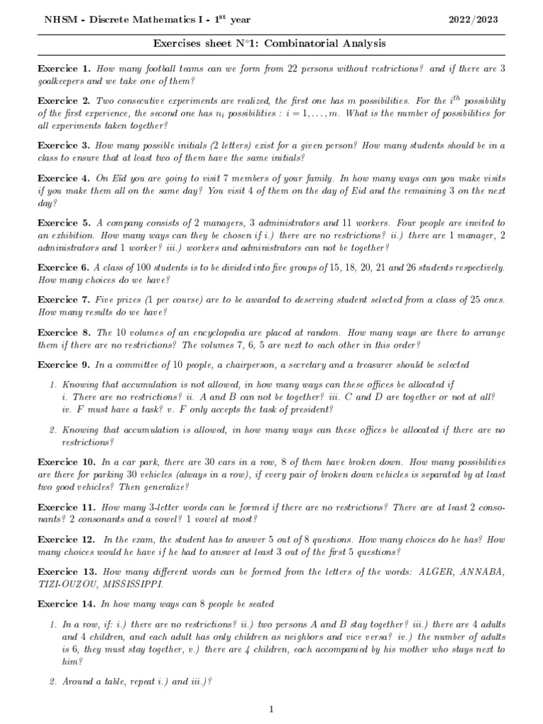 Discrete Math Exercises for Students | PDF | Discrete Mathematics ...