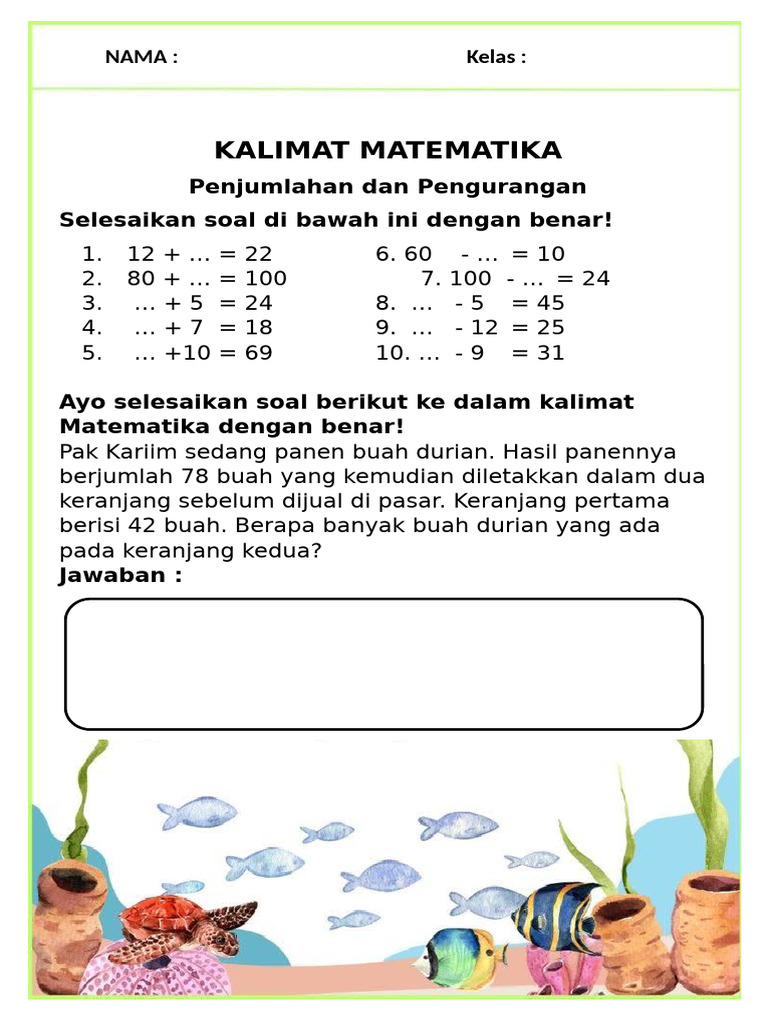 LKPD Kalimat Matematika | PDF