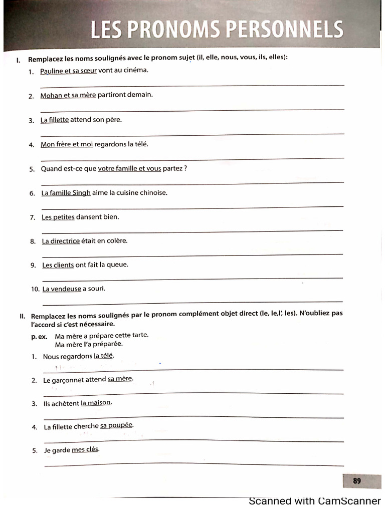 Pronoms Personnels - Get Ready | PDF