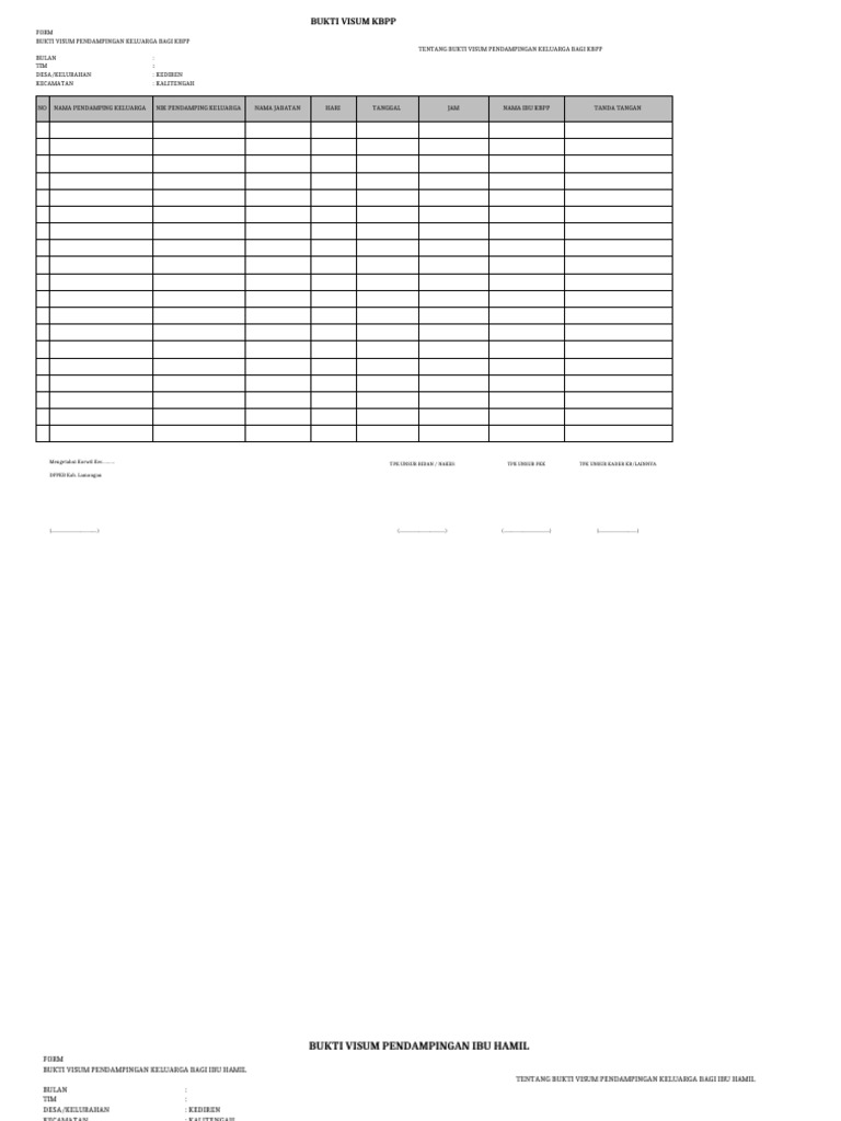 Visum Pendampingan Tpk 2024 | PDF