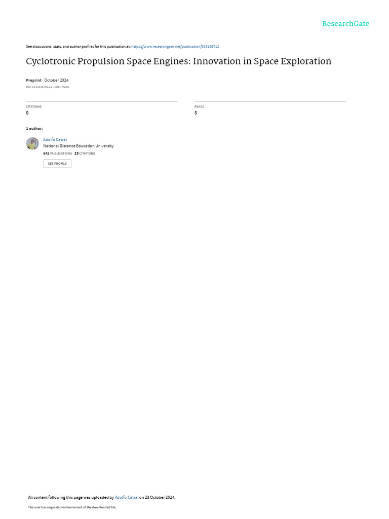 Cyclotronic Propulsion Space Engines | PDF | Spacecraft Propulsion ...