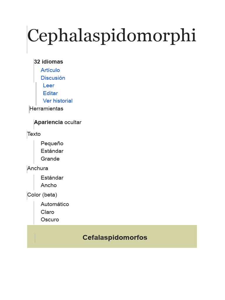 Cephalaspidomorphi | PDF | Pescado | Primeras apariciones paleozoicas