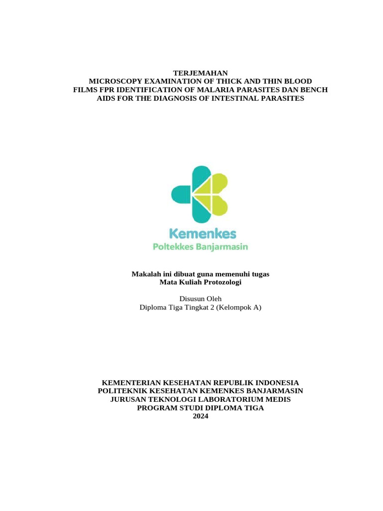 Tugas Protozologi D3 T2 Kel. A | PDF | Sains & Matematika