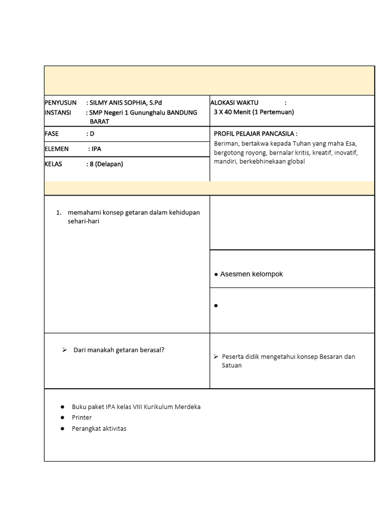 Modul Ajar Getaran Dan Gelombang | PDF | Karier & Perkembangan