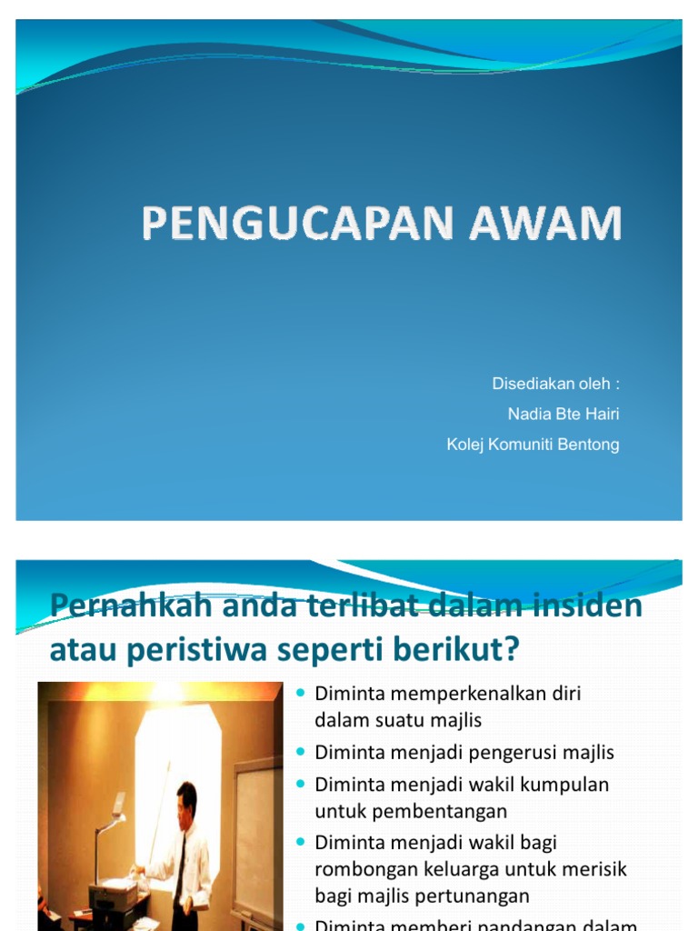 TEKNIK DAN PETUA PENGUCAPAN AWAM YANG BERKESAN | PDF