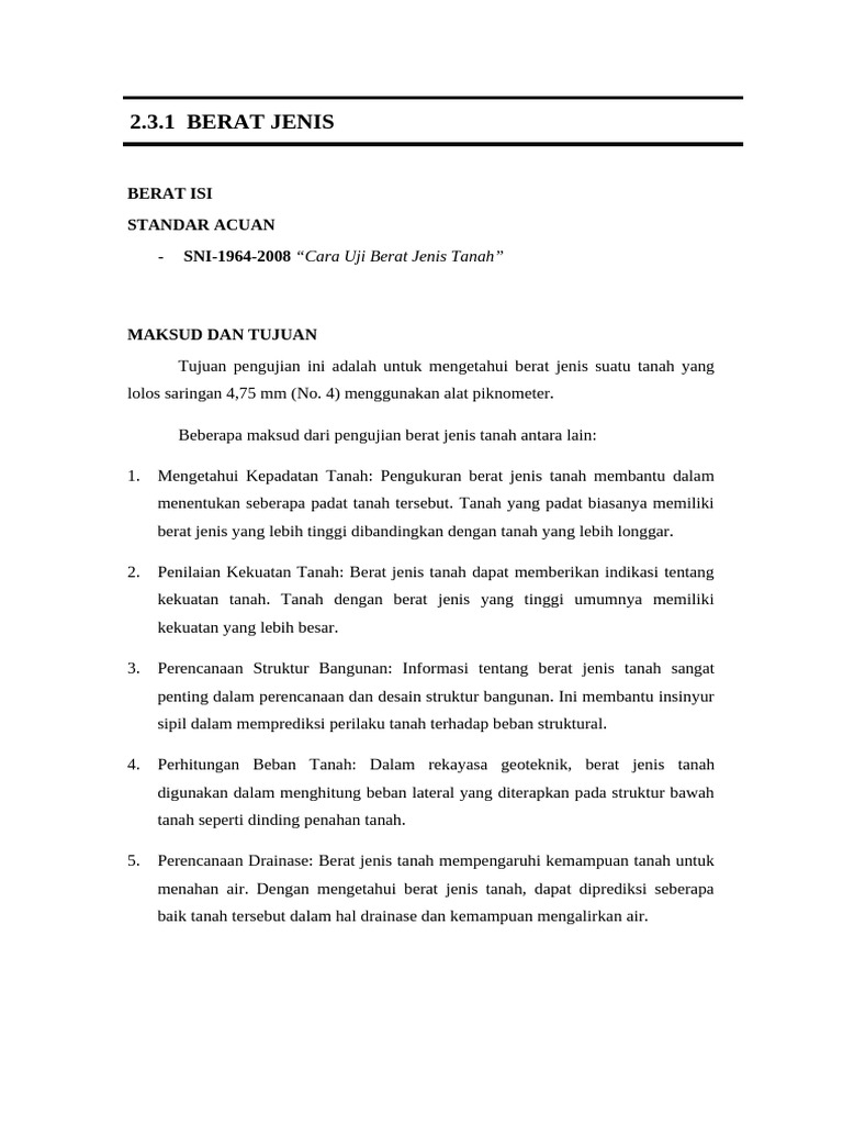 M1 - Berat Jenis - K2 - R2 | PDF