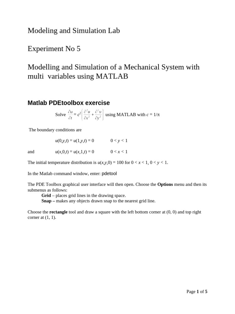 Modeling and Simulation LabEXPT - 5 | PDF | Applied Mathematics ...
