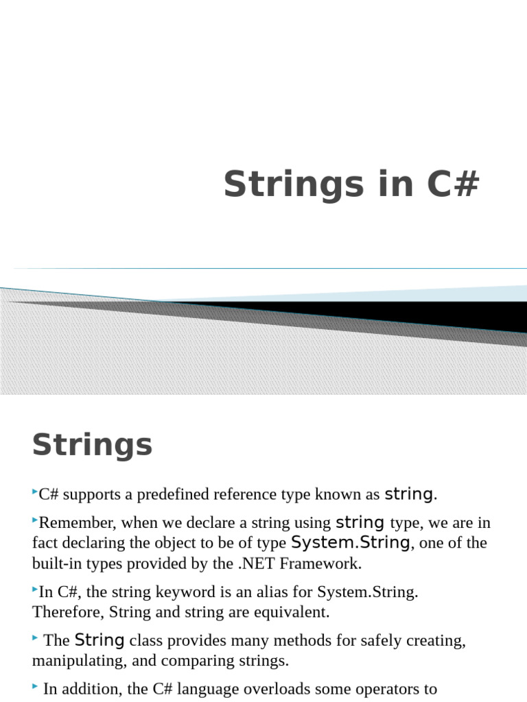 Lec7 Strings | PDF | String (Computer Science) | C Sharp (Programming Language)