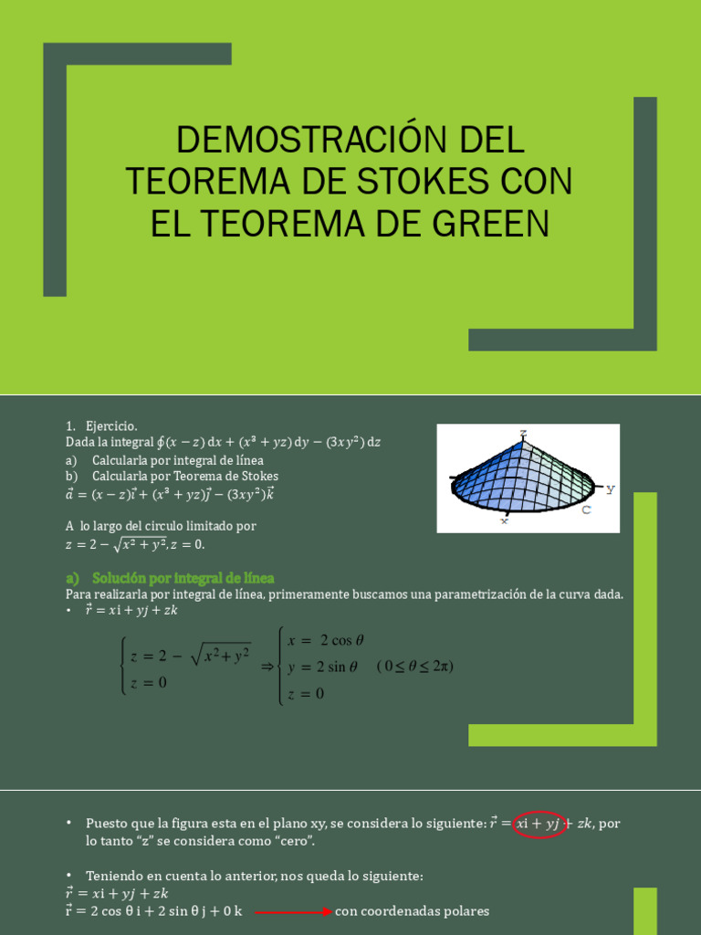 Demostración Del Teorema de Stokes Con El Teorema de Green | PDF