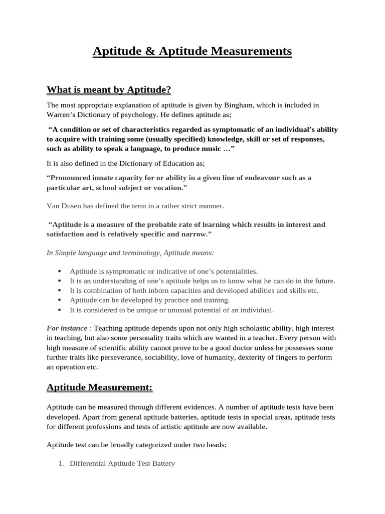 Aptitude Assignment | PDF | Learning | Psychology