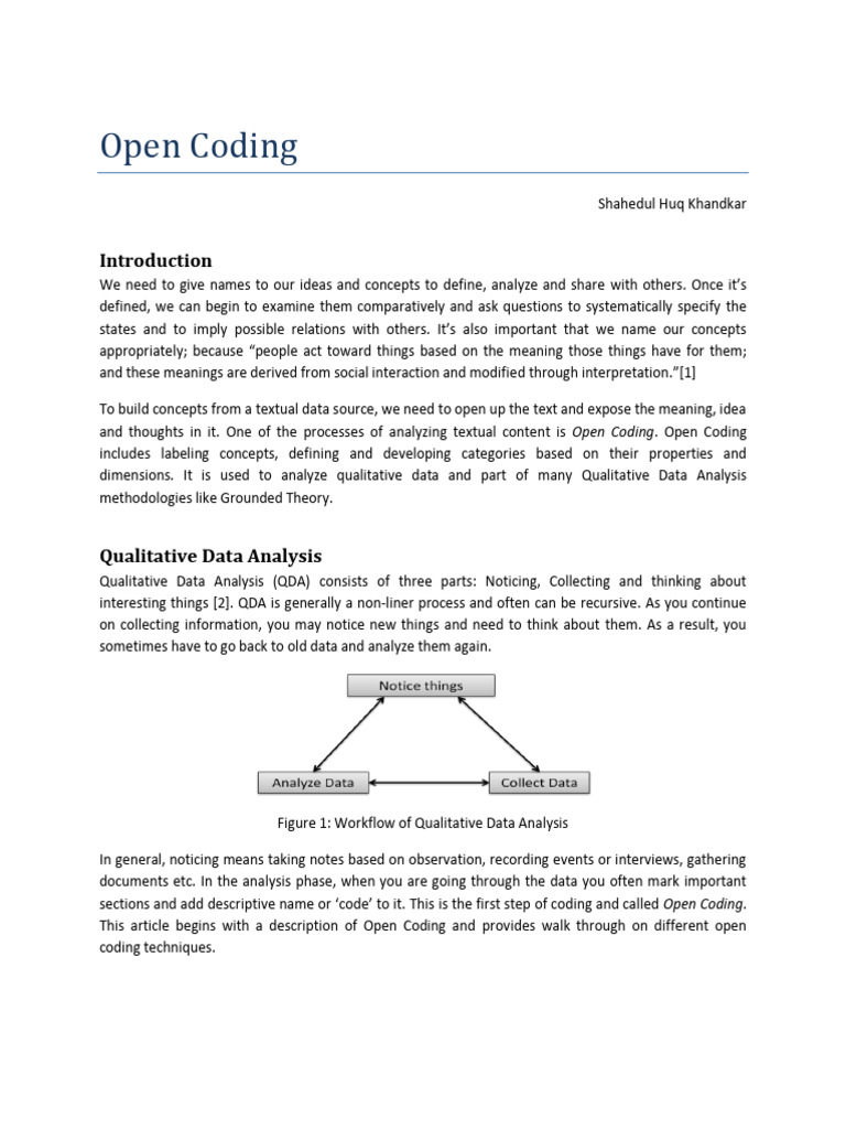 Open Coding | PDF | Qualitative Research | Knowledge Management