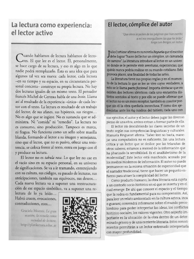 El Papel Del Lector en La Literatura, Lector Activo, Lector Modelo | PDF