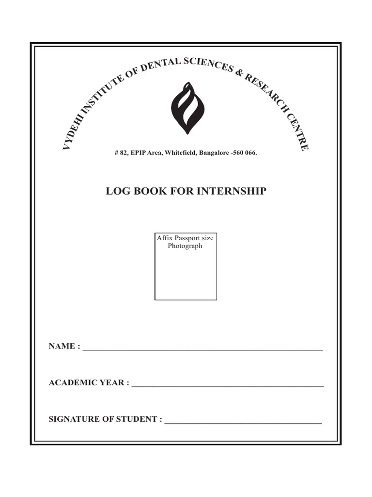 Dental Log Book For Internship | PDF | Dentistry | Orthodontics