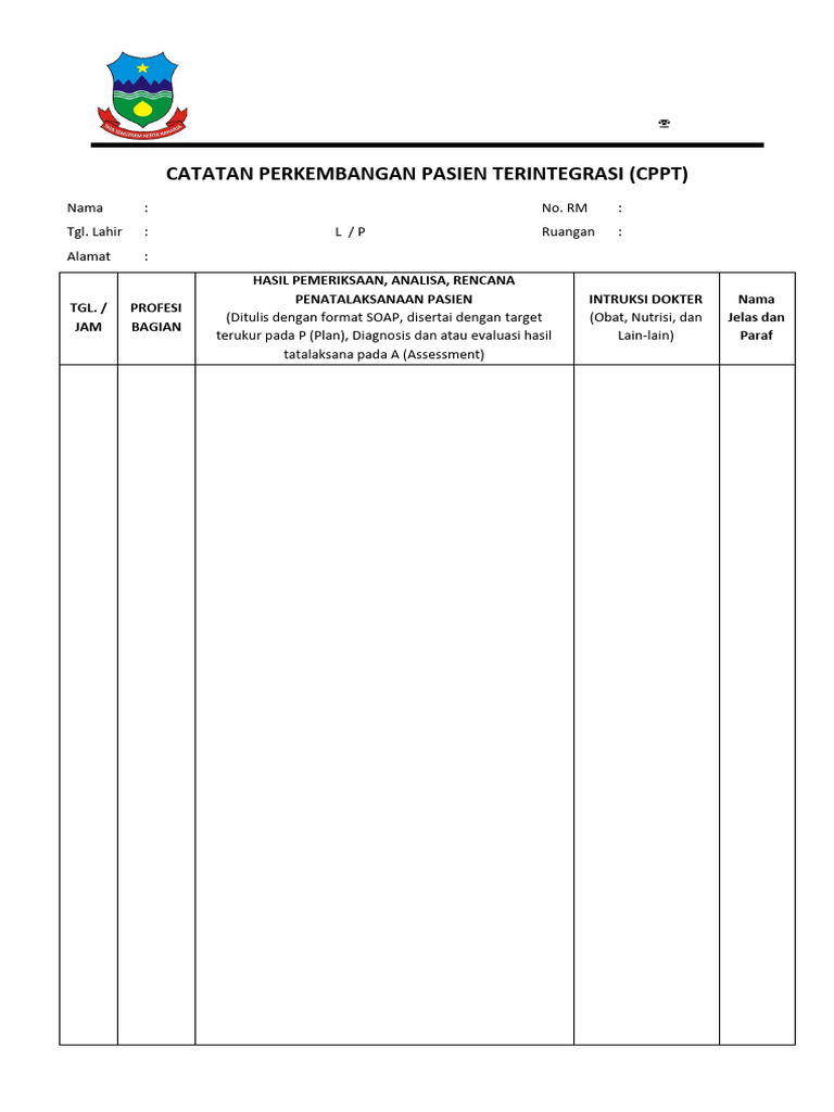 3.5.1.e CATATAN PERKEMBANGAN PASIEN TERINTEGRASI (CPPT) | PDF