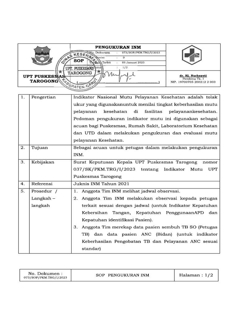 512b SOP PENGUKURAN INM | PDF
