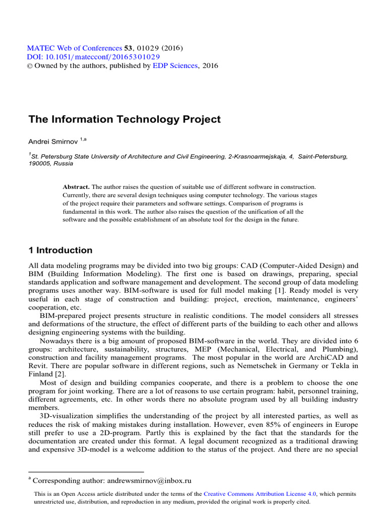 The Information Technology Project | PDF | Autodesk Revit | Auto Cad