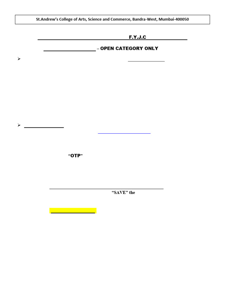 Step by Step Procedure XI STD Special Round 2 Admission Form and ...