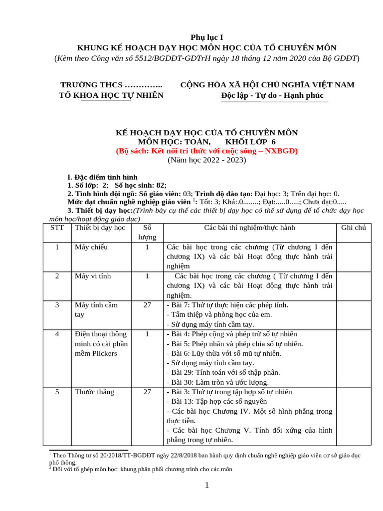 (123doc) - Phu-Luc-I-Iii-Mon-Toan-6-Nam-Hoc-2022-2023-Bo-Sach-Ket-Noi-Tri-Thuc-Voi-Cuoc-Song ...