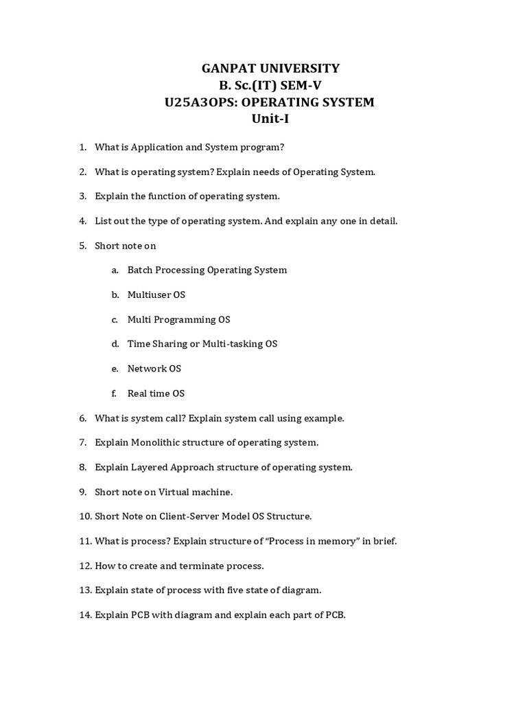 Operating System Concepts Guide | PDF