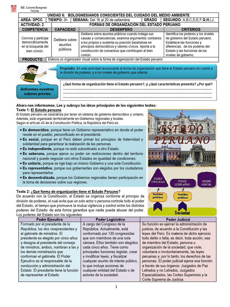 UNIDAD 6_ACT2_DPCC_2º_IIIB | PDF | Gobierno | Gobierno local