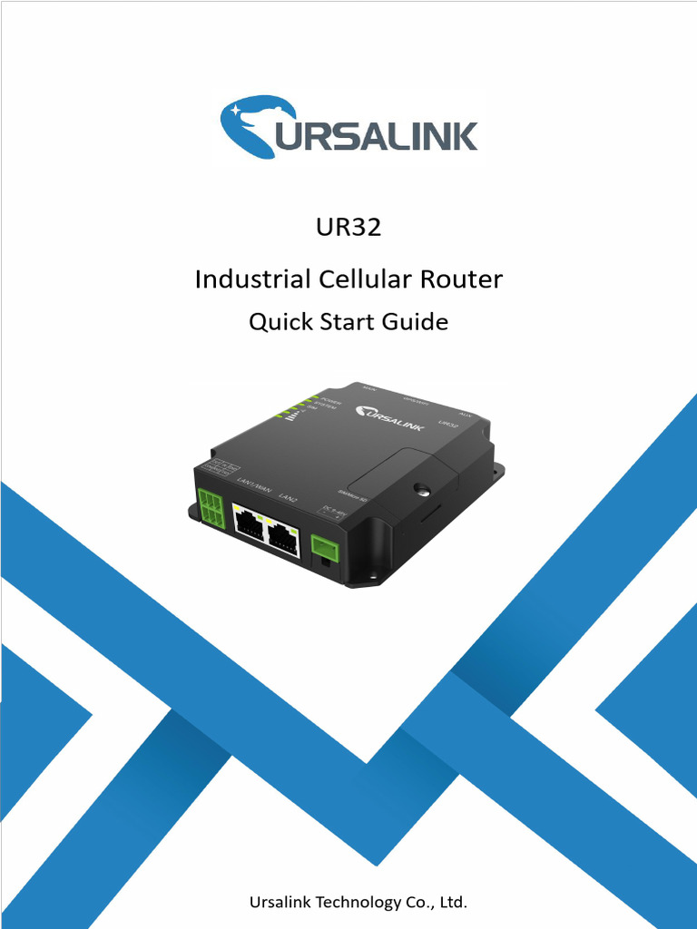 Quick Start Guide - Ursalink Ur32 | PDF | Ip Address | Router (Computing)