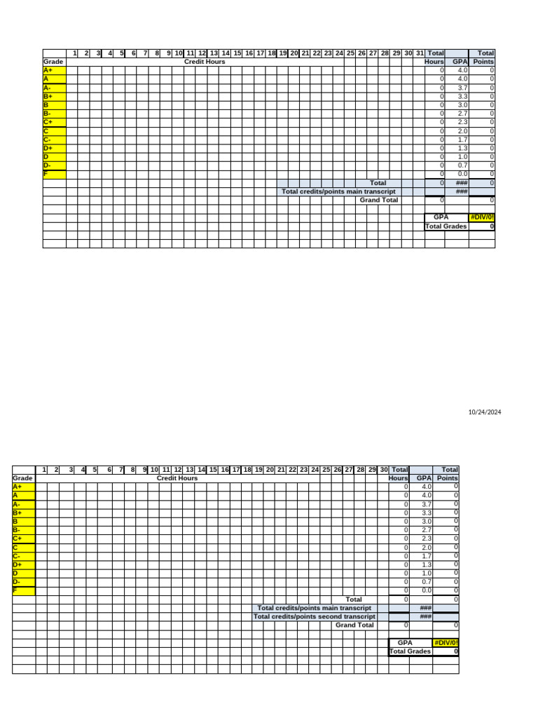 GPA Calculation Form - Applicant Use | PDF | Course Credit ...