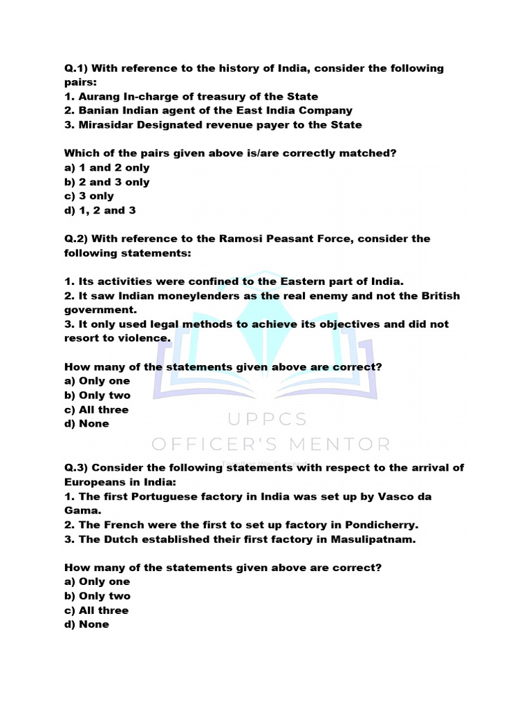 Question On History - Day 1 | PDF