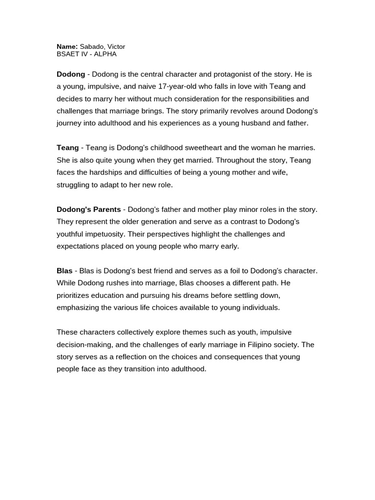 Characters of Footnote To Youthdocx | PDF | Wellness