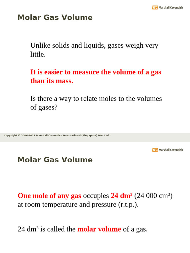 9e Molar Gas Volume | PDF | Gases | Mole (Unit)