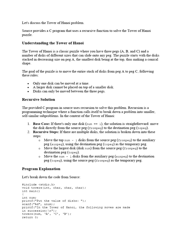 Tower Of Hanoi Pdf Theoretical Computer Science Computer Engineering 9661