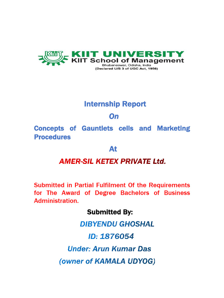 INTERNSHIP REPORT ( AMER-SIL KETEX PRIVATE LIMITED ) | PDF | Textiles ...