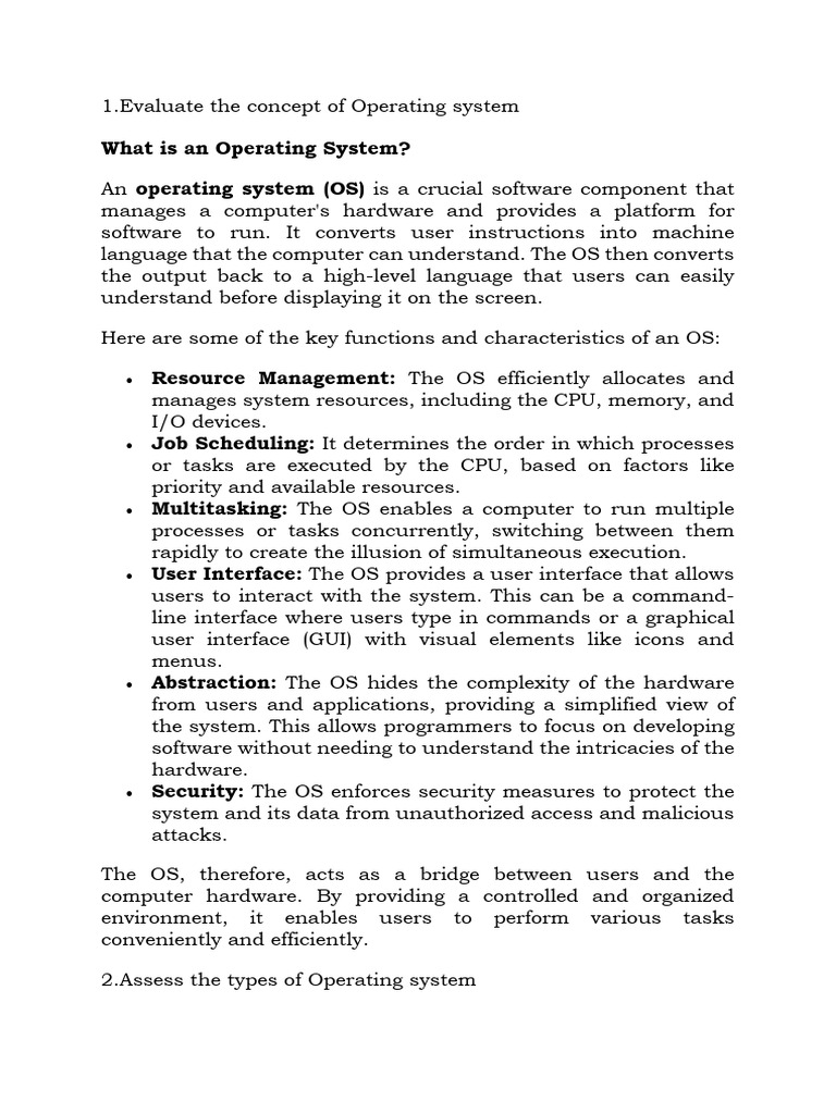 OS-Summary | PDF | Operating System | Graphical User Interfaces
