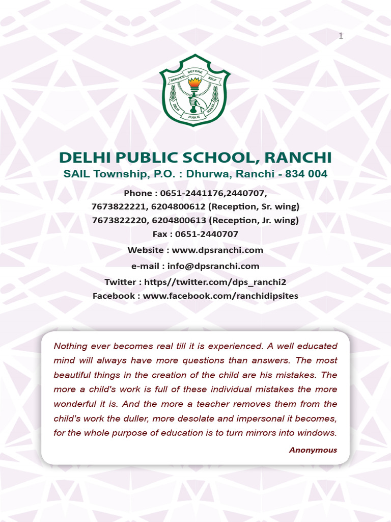 Dps Diary 20-21aps | PDF | Learning