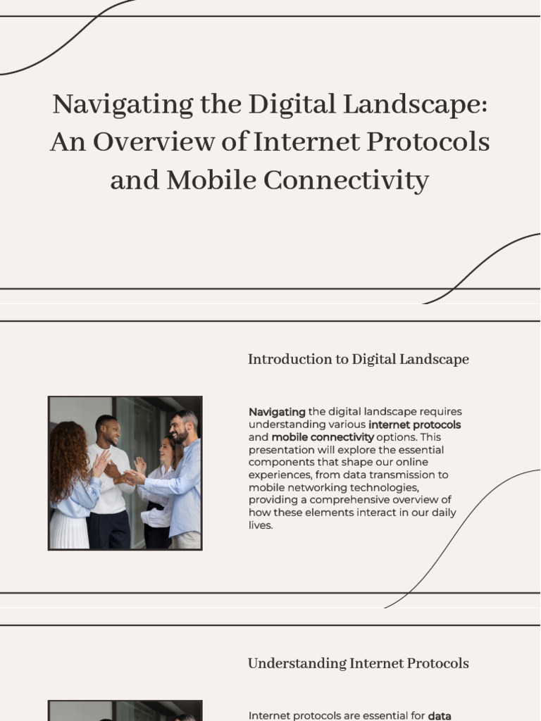 The Digital Landscape An Overview of Internet Protocols and Mobile Connectivity | PDF