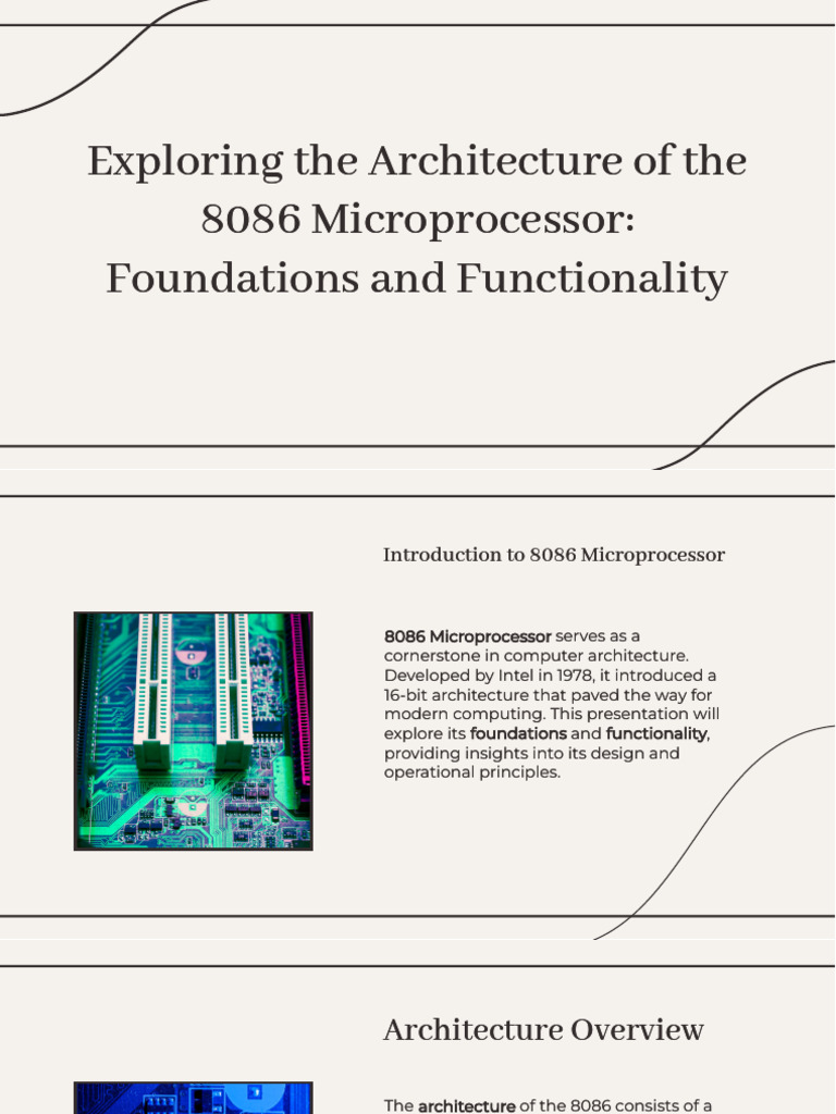 Exploring the Architecture of the 8086 Microprocessor Foundations and Functionality | PDF