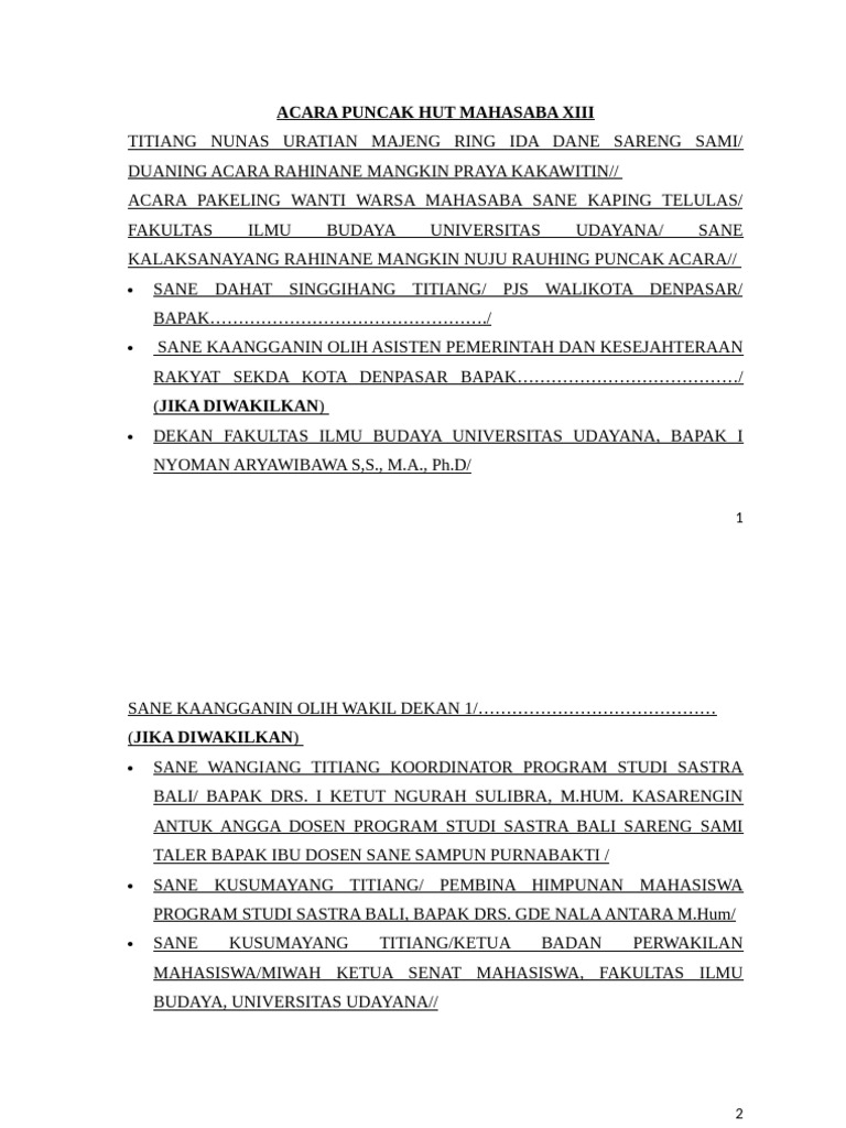 Teks MC Puncak Hut Xiii | PDF | Sains & Matematika
