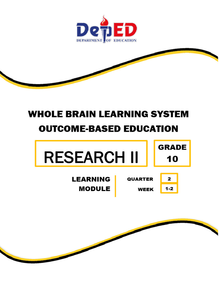 Research II Module G10 Q2 Week 1 2 | PDF | Experiment | Statistics