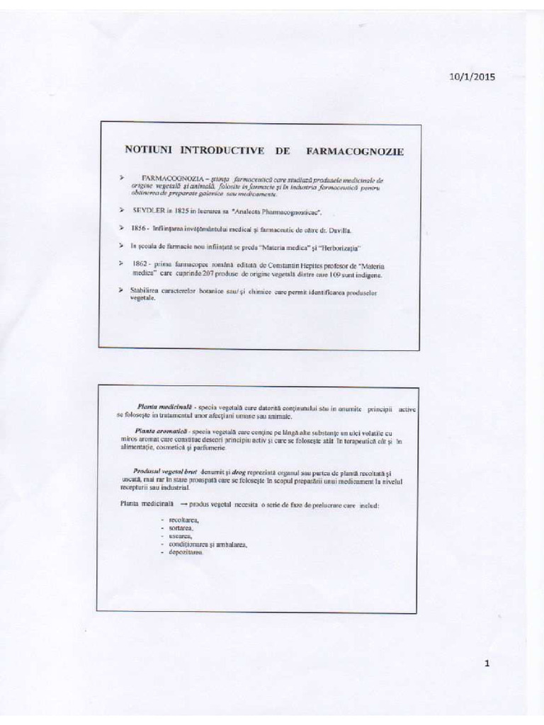 Farmacognozie A1. | PDF