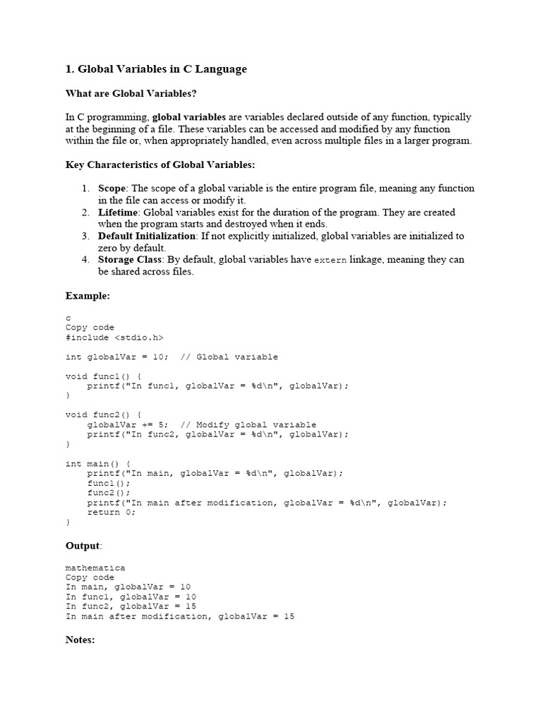 Global C Usage | PDF | Systems Engineering | Computer Programming