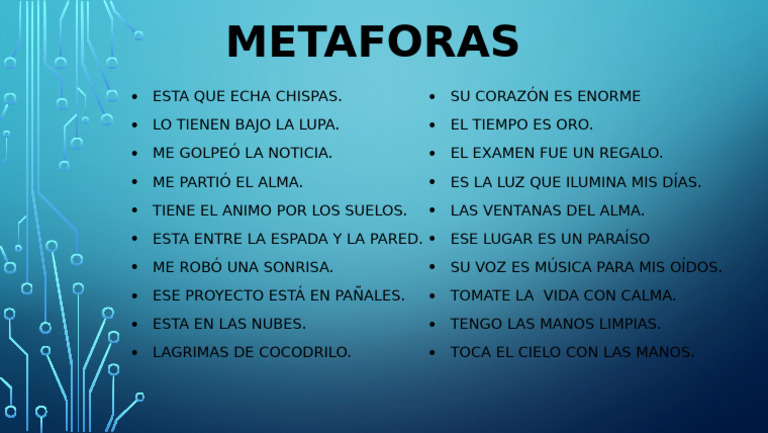 Metaforas | PDF | Cocina, comidas y vino