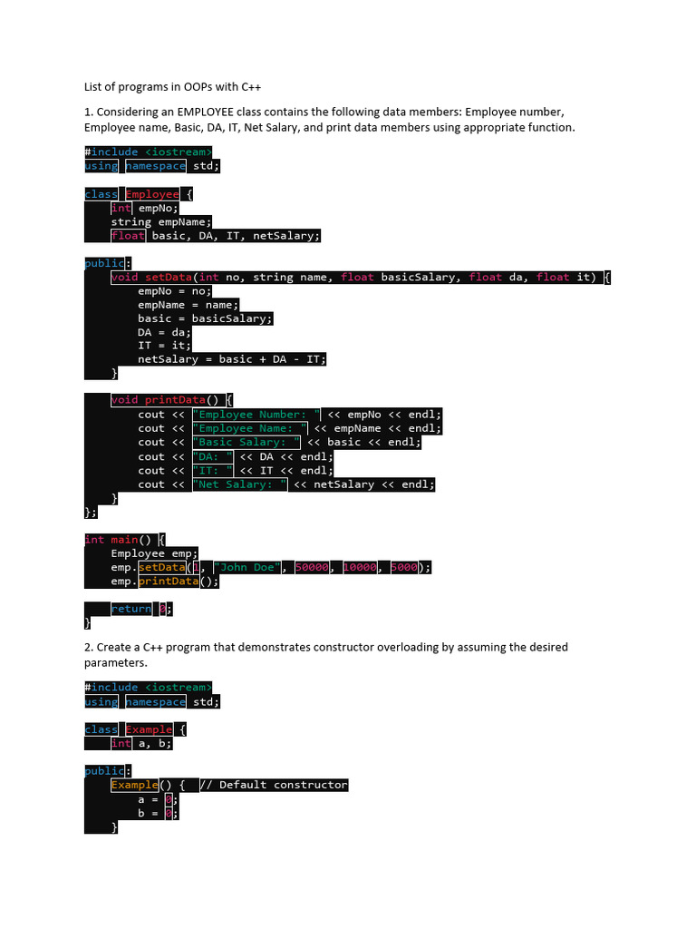 Chatgptoops With C Pdf Constructor Object Oriented Programming Programming 